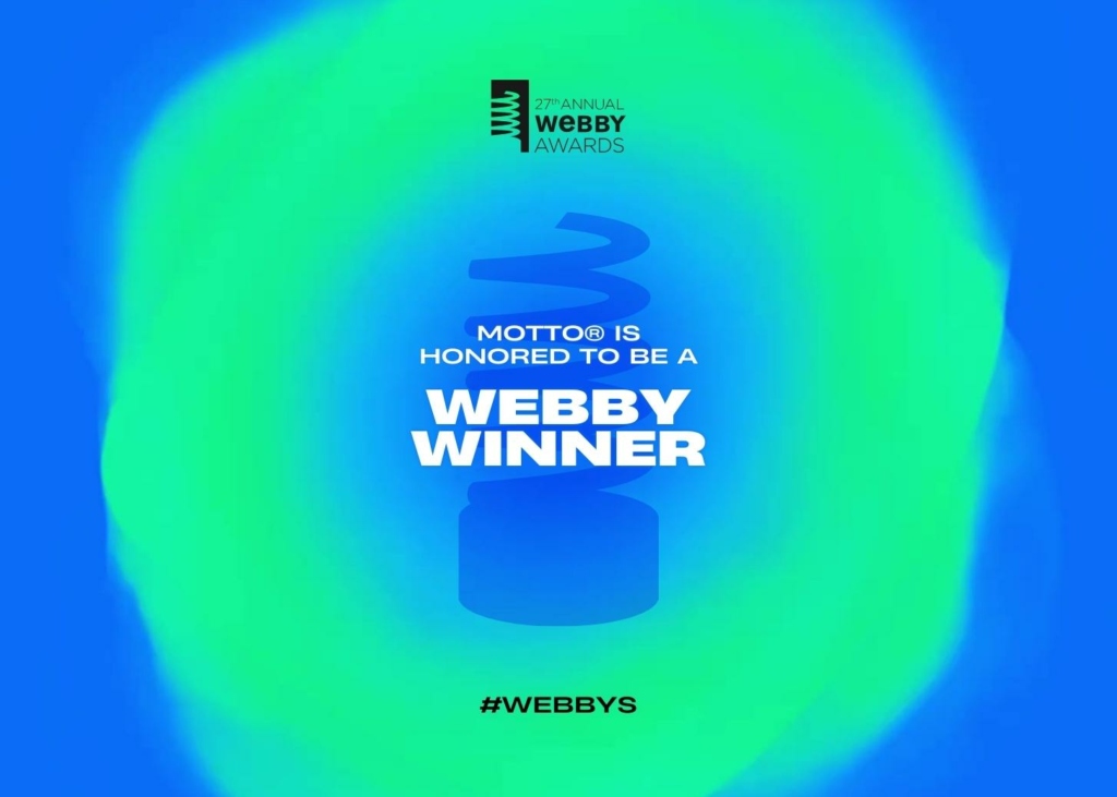 Motto® wins a coveted Webby | Motto®